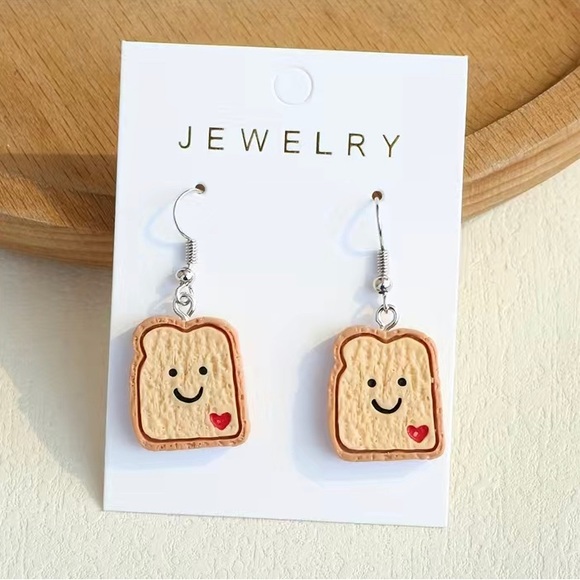 Accessories | New Cute Smiley Toast Earrings | Poshmark